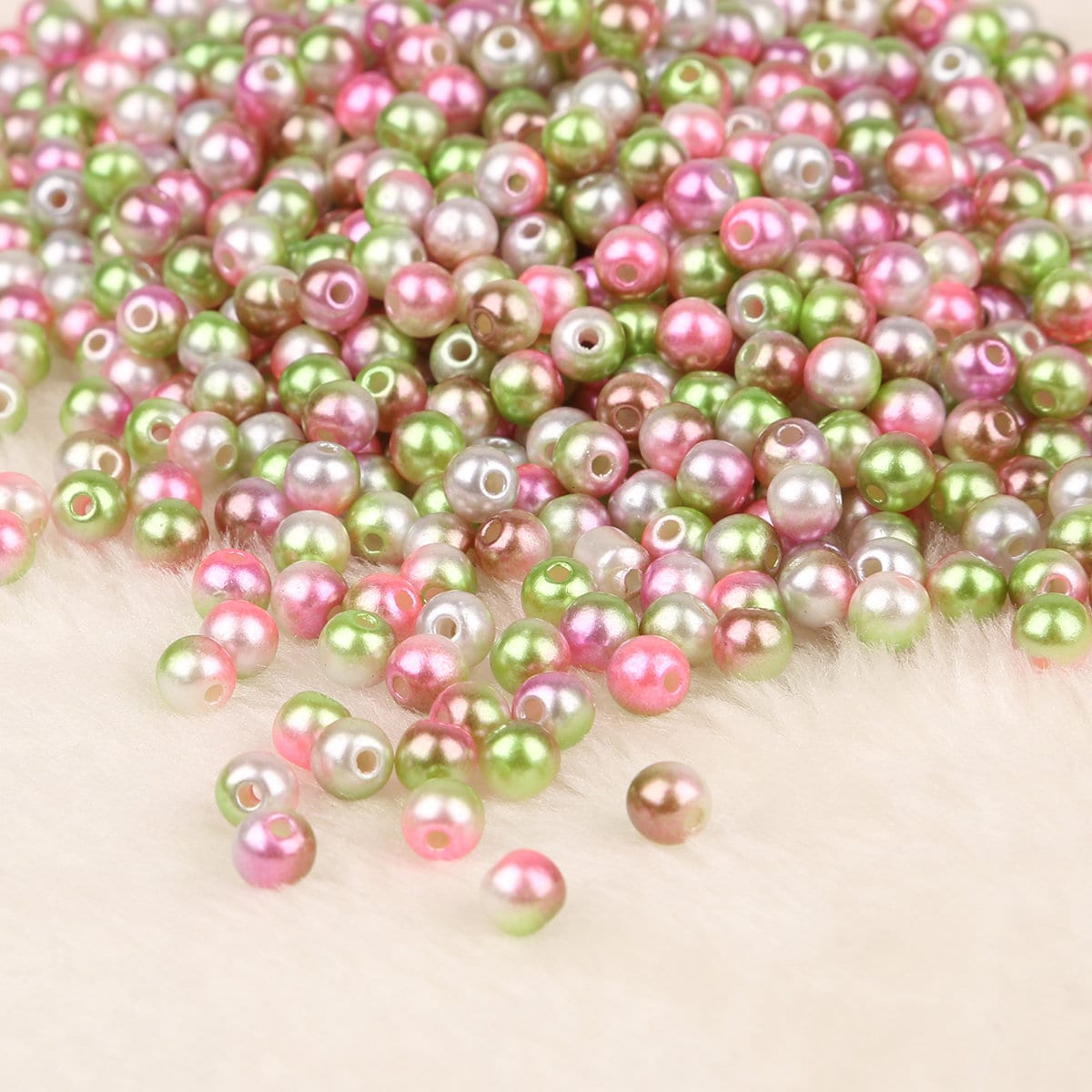 Pink White Green ABS Pearls Resin Gradient Pearl Blended | Etsy