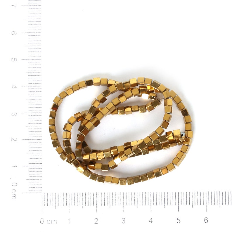 Gold Hematite Square Beads 2mm Hematite Cube Square Beads - Etsy