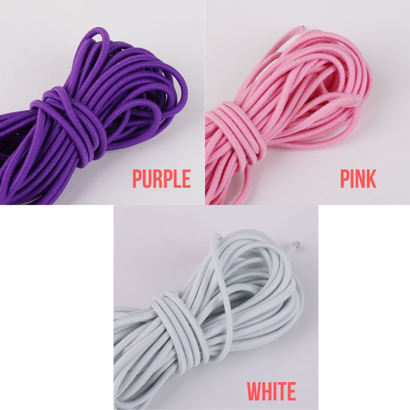 2.5mm 15 COLORS Colorful Rainbow Elastic Cord Thick Elastic | Etsy