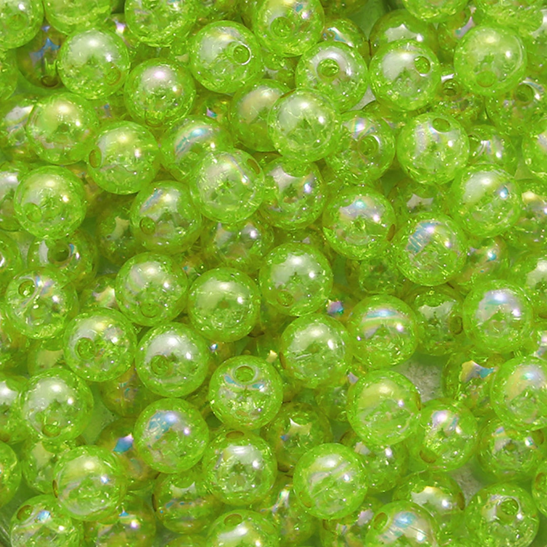 Green Round Acrylic Crackle Beads 8mm 10mm - Resin Crackle Green Beads ...