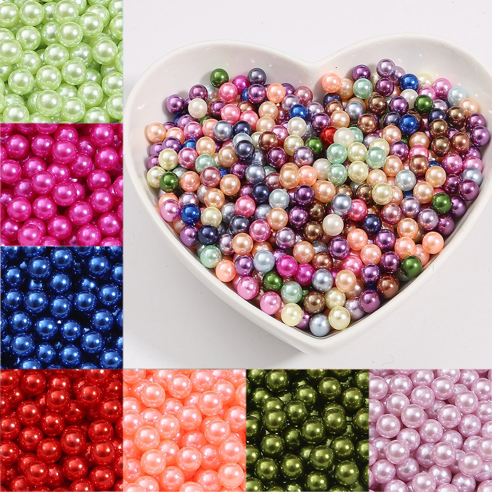 Choose Color 3-10mm Faux Pearls Round Smooth Colorful Imitation Pearls ...