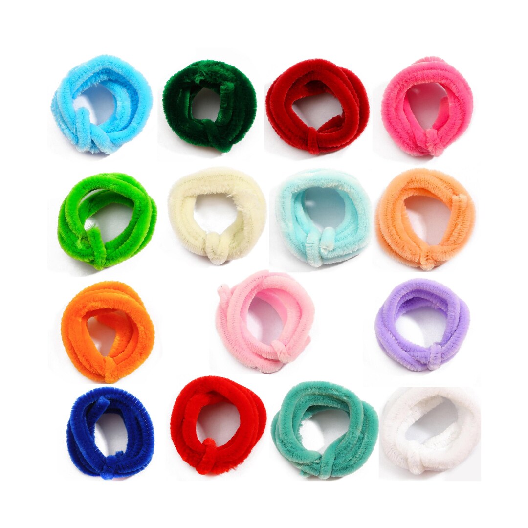 15 Colors of Chenille 10mm - 3 Feet Long - Colorful Chenille Stems ...
