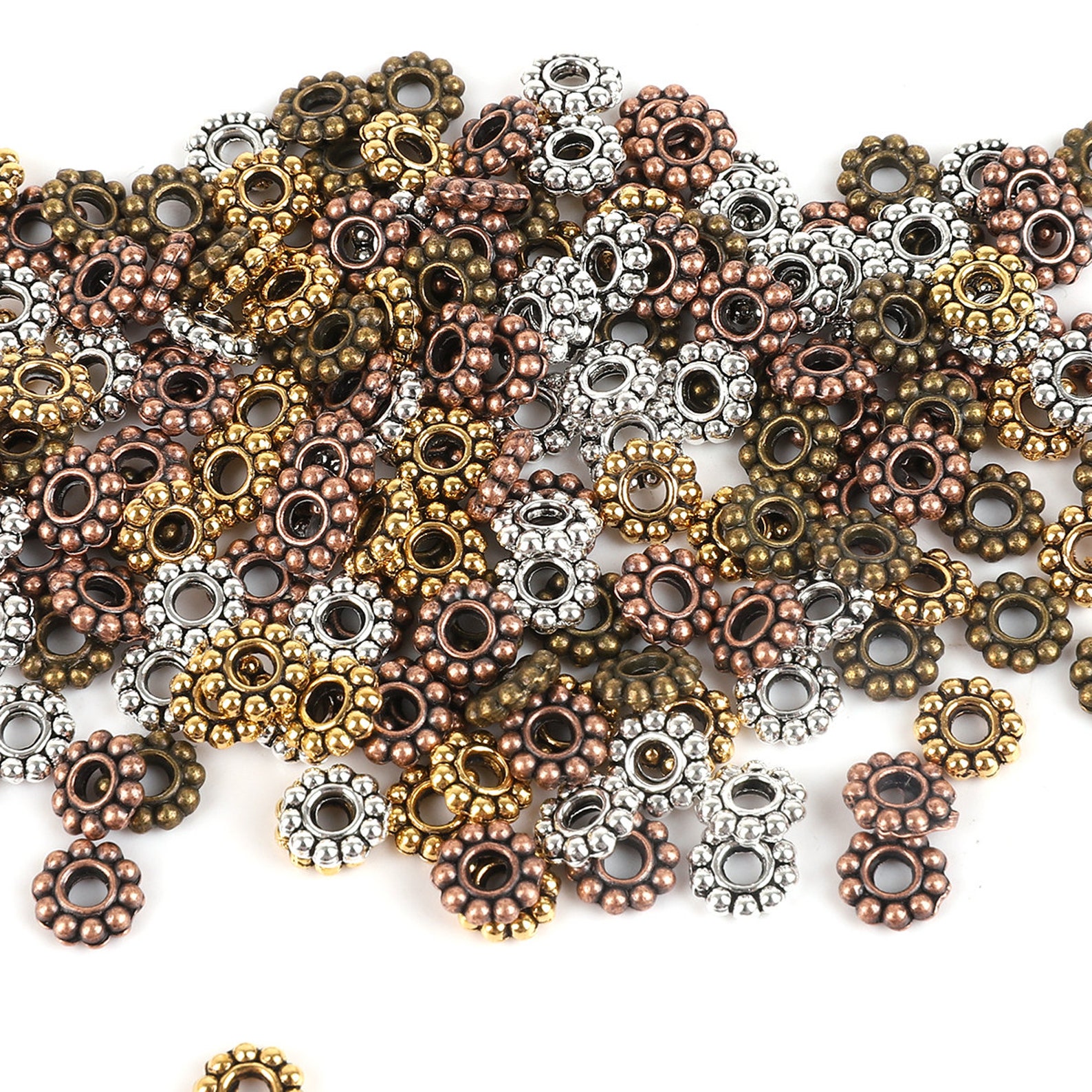 50pcs Assorted Flower Bead Caps Gold Bead Cap Silver Bead - Etsy