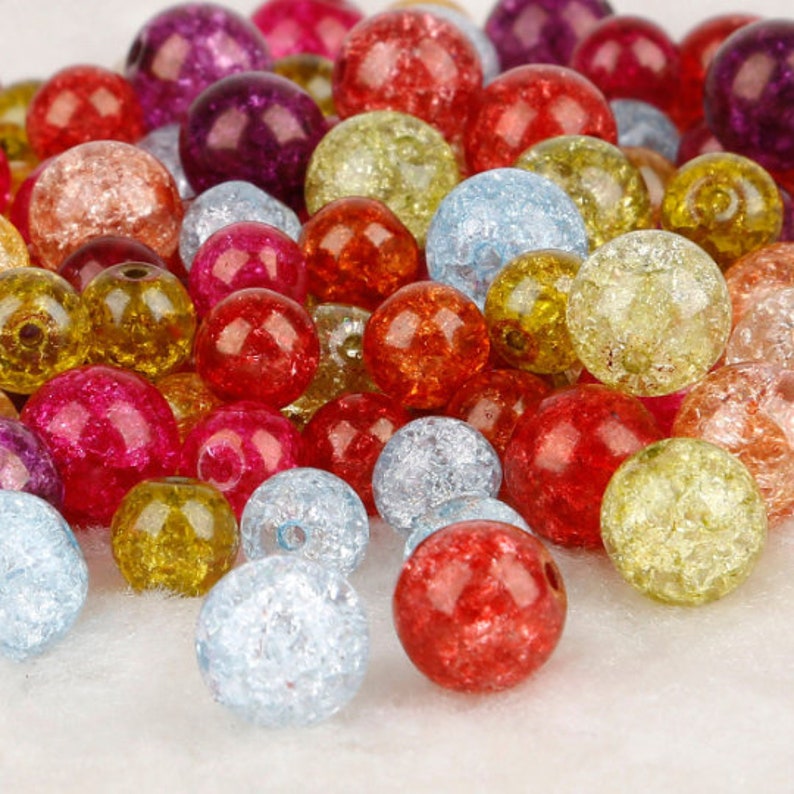 Natural Gemstone Round Crackle Cracked Crystal Stone Strand - Etsy