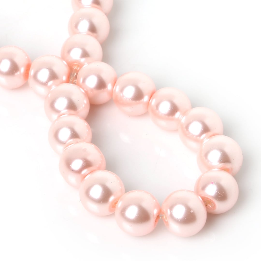 Pink Glass Pearl Crystal Beads - Pink Pearl Beads - Pink Crystal Beads ...