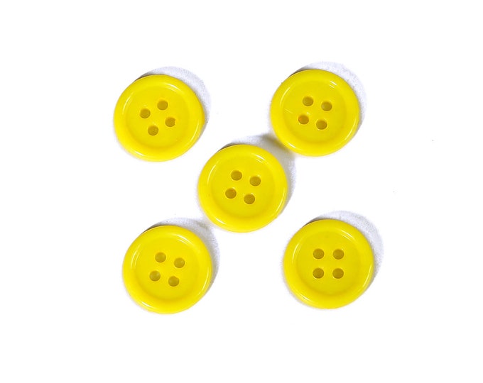20 Yellow Round Resin Buttons Craft Buttons Sewing Buttons Sweater ...