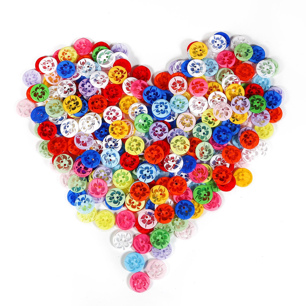 12 Colors of 100 Pcs Flower Buttons Transparent Floral - Etsy