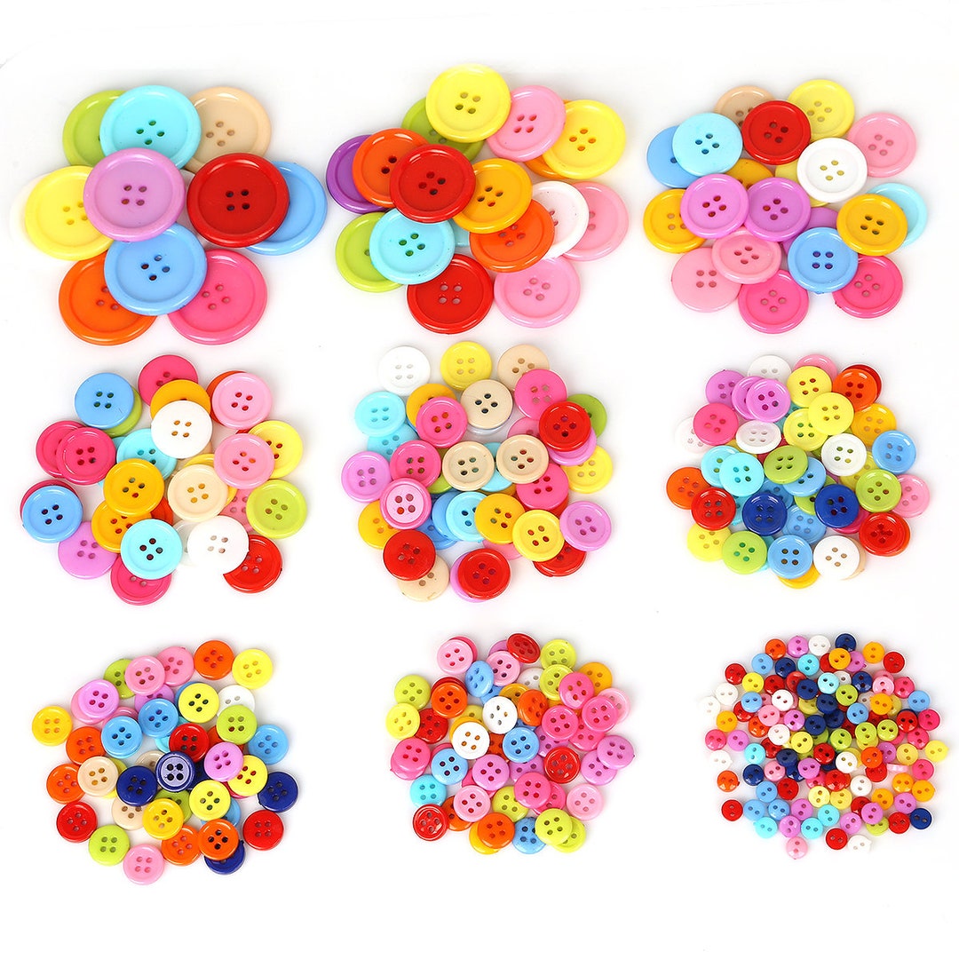 9 SIZES Plastic Assorted Round Buttons - Round Resin Two or Four Hole ...