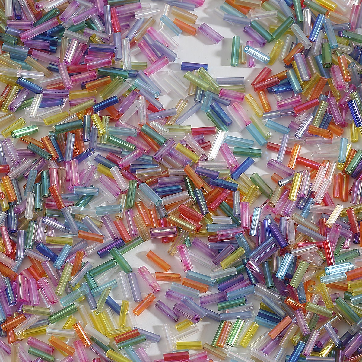 7mm AB Bugle Beads Glass Bugle Seed Beads Glass Bugles - Etsy