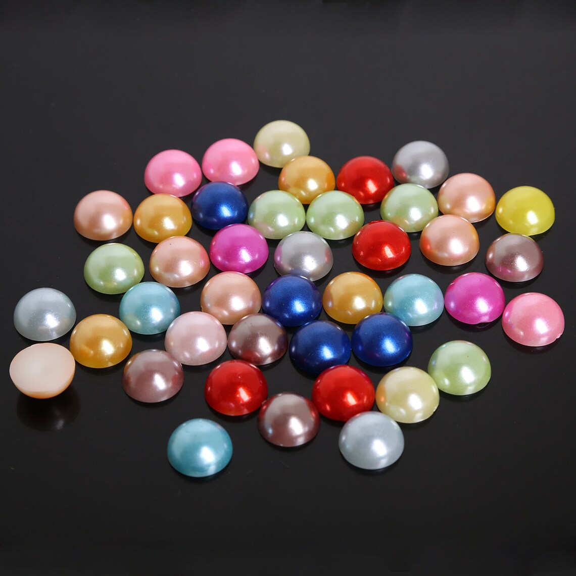 12 SIZES Assorted Flatback Half Round Pearls for Embellishments - Mixed ...