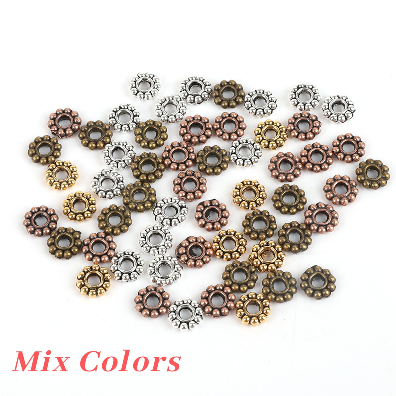 50pcs Assorted Flower Bead Caps Gold Bead Cap Silver Bead - Etsy