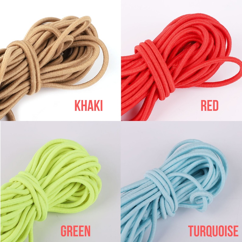2.5mm 15 COLORS Colorful Rainbow Elastic Cord Thick Elastic - Etsy