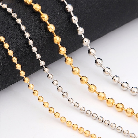 3mm 4mm 5mm Ball Bead Chains in Gold and Silver Ball Chain - Etsy