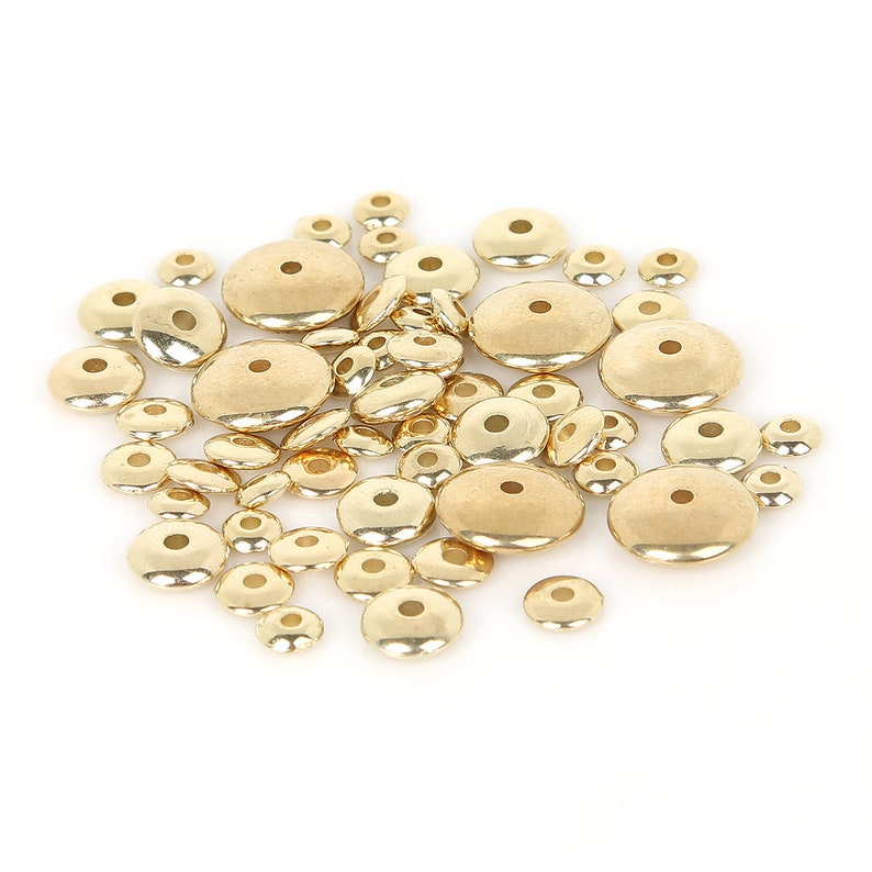 Gold Disc Spacer Beads - Gold Round Discs - Rondelle Spacer Donut Beads ...