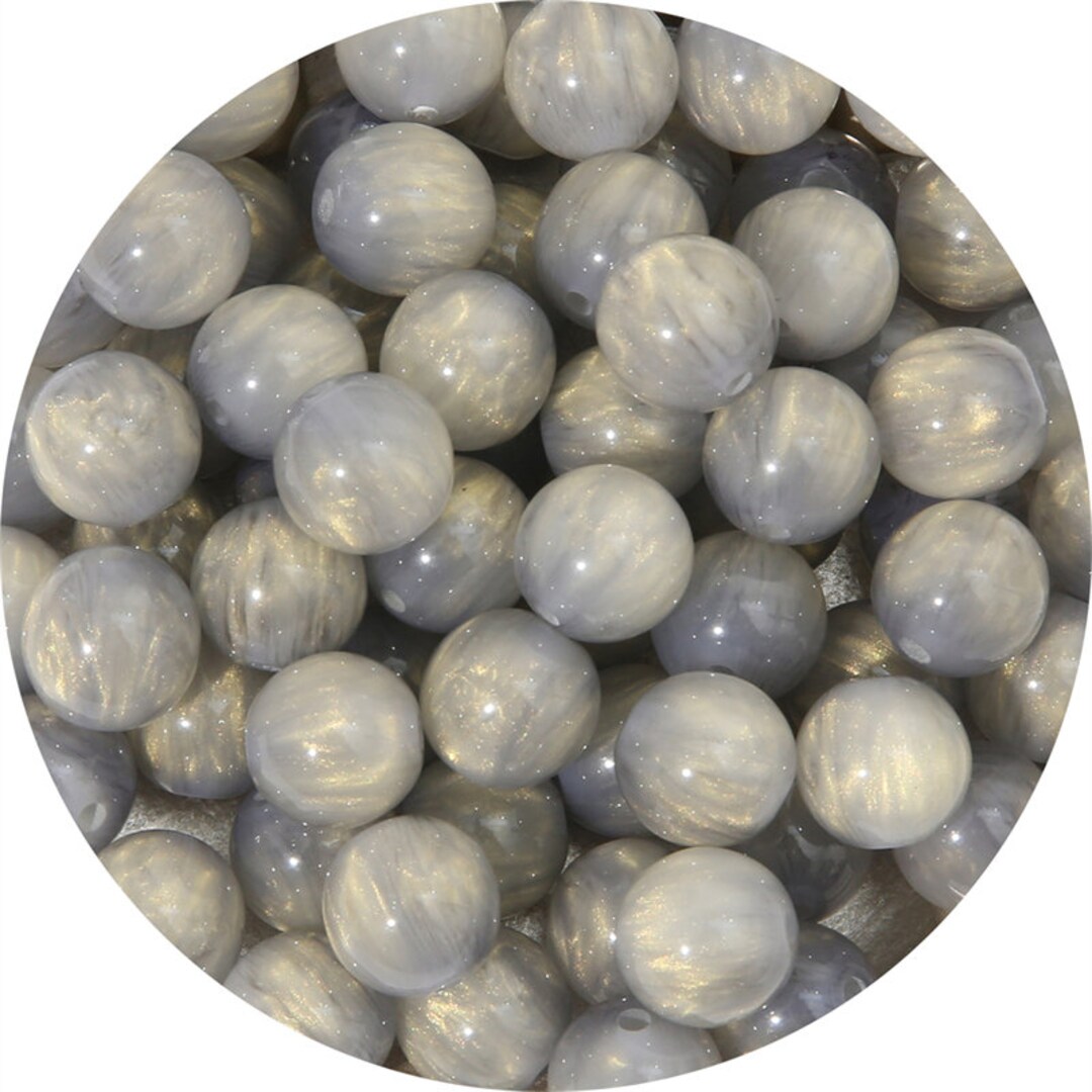 12mm Grey Acrylic Shiny Cat Eye Beads - Cateye Beads - Marbled Cat Eye ...