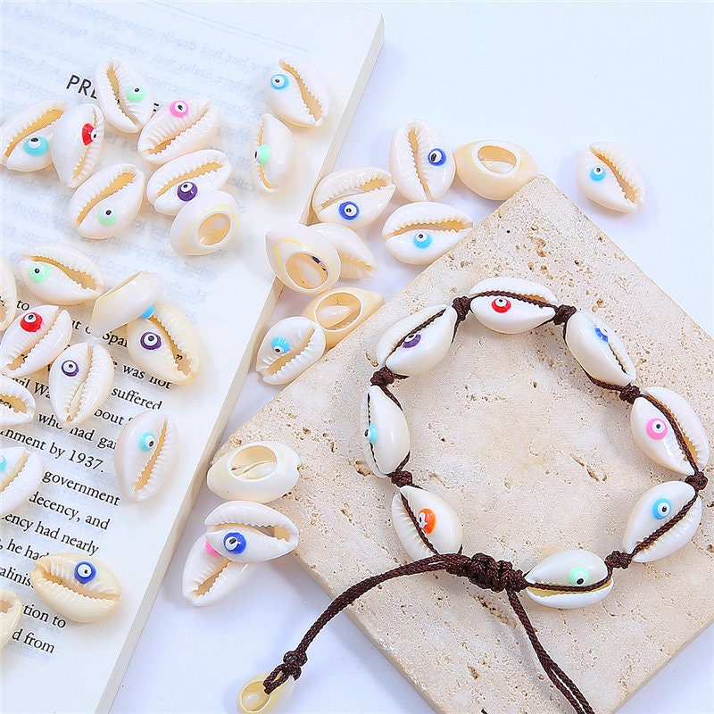 Colorful Eyes Natural Cowrie Shells Evil Eye Sea Shells - Etsy
