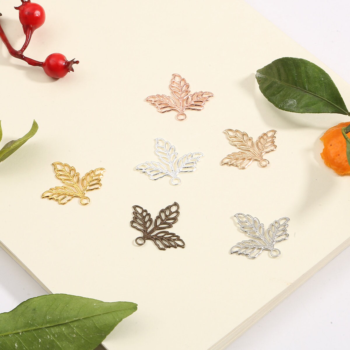 Maple Leaf Charms Maple Leaf Pendant Gold Maple Leaf | Etsy