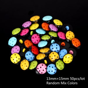 50 Rainbow Lady Bug Shank Buttons - 13x15x8mm - Mix Color Lady Bug ...