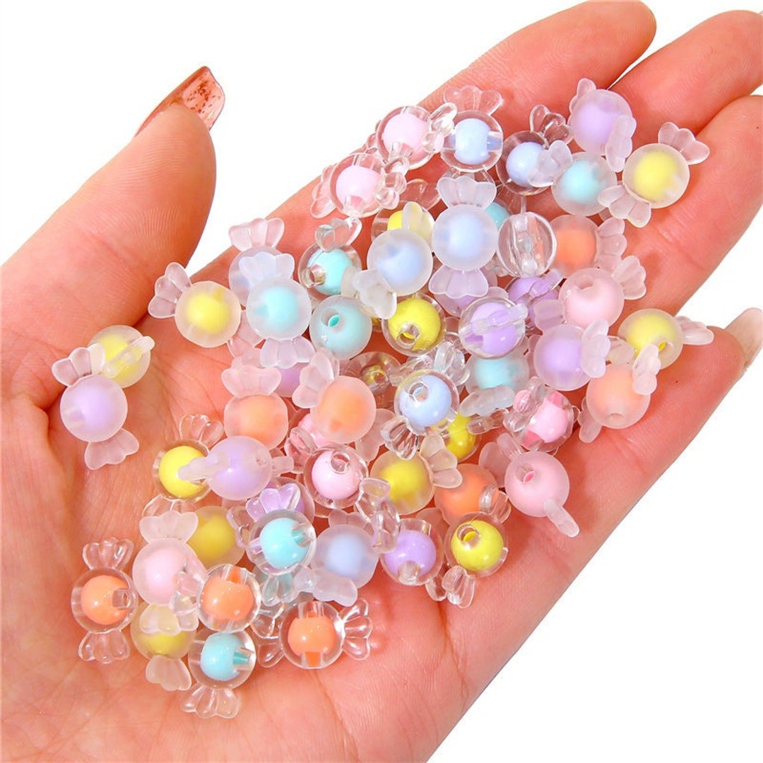 Clear or Matte Candy Beads in 7 Colors 17x9mm - 2mm Hole - Inside Dyed ...