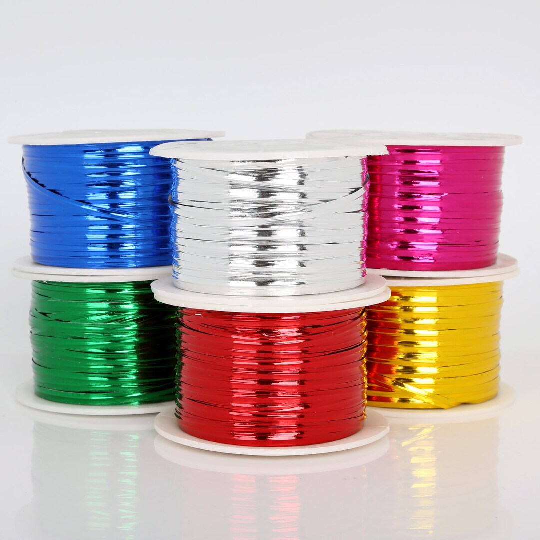Flat Metallic Thread 4mm - Lurex Embroidery Machine Thread - Yarn Spool ...