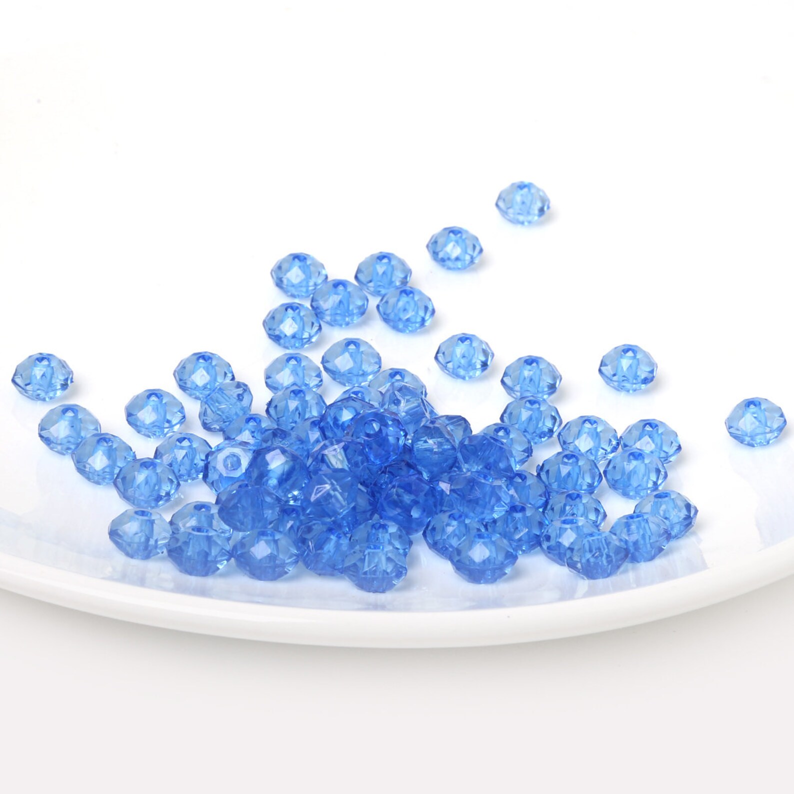 9 Colors of Transparent Acrylic Flat Rondelle Faceted Beads | Etsy