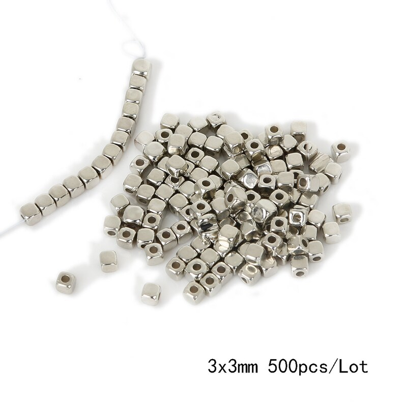 3mm 4mm Silver Plated Square Spacer Beads Silver Spacer - Etsy