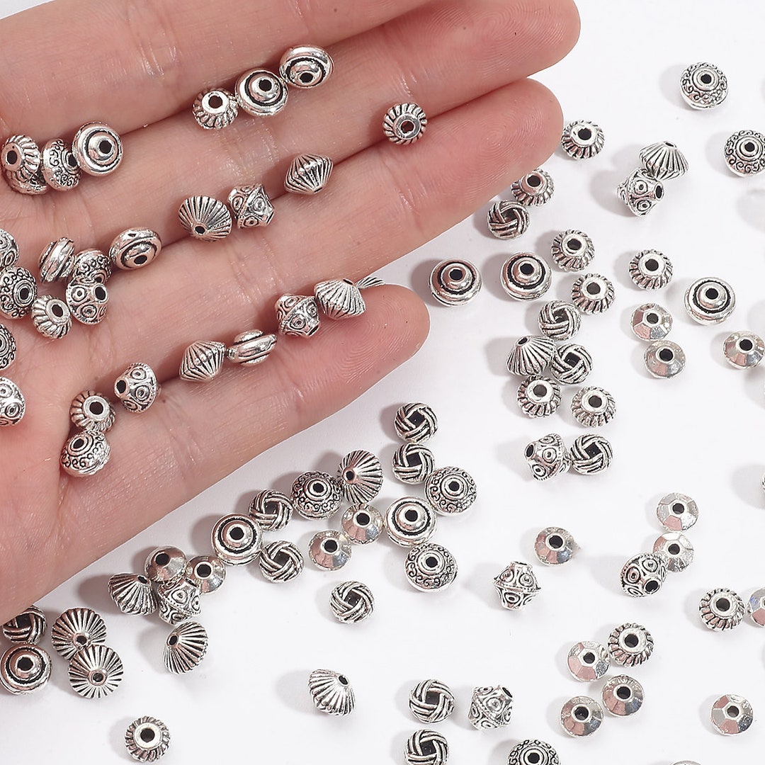 Silver Disc Beads - Silver Coin Beads - Tibetan Round Disc Beads - Etsy