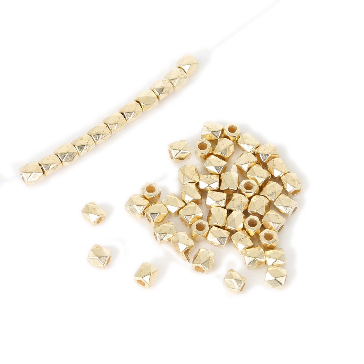Gold Plated Tiny Faceted Spacer CCB Beads 3mm/4mm | Etsy