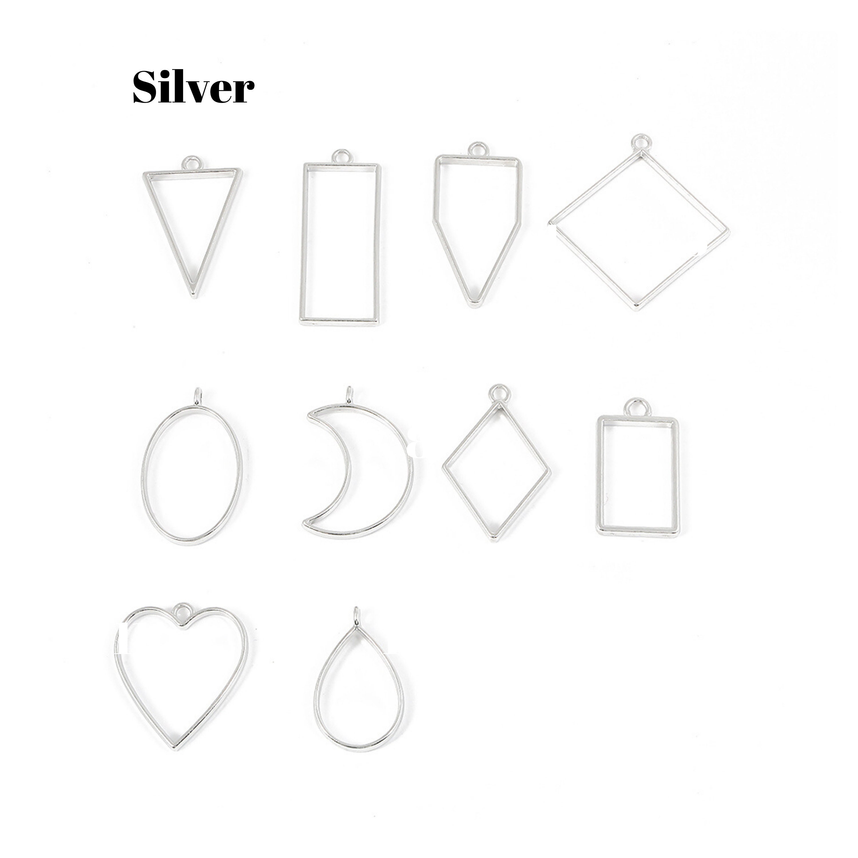 5 COLORS Geometric Shapes Charms Set Triangle Square | Etsy