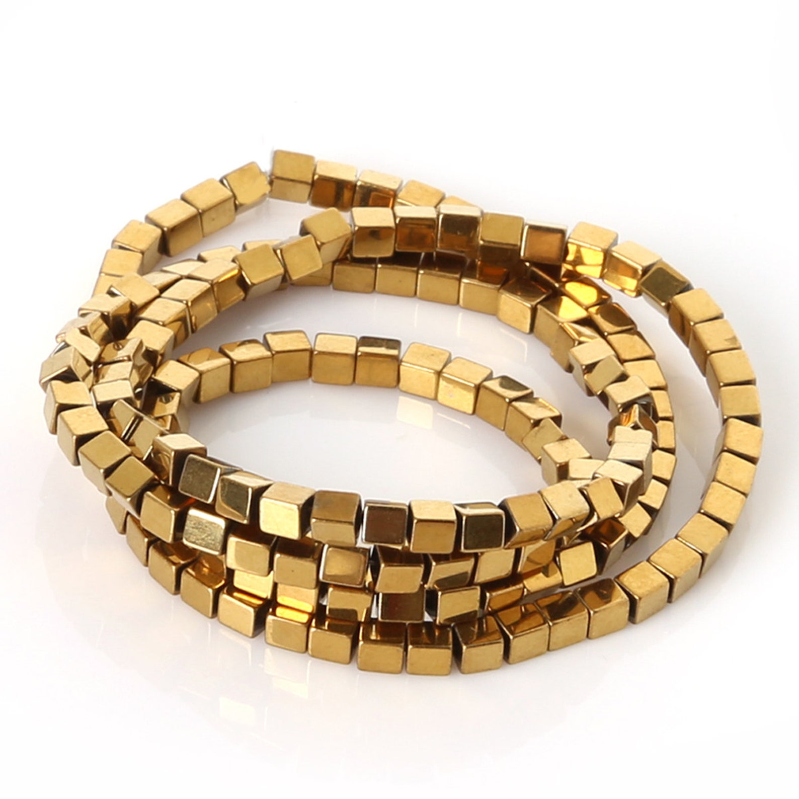 Gold Hematite Square Beads 2mm Hematite Cube Square Beads - Etsy