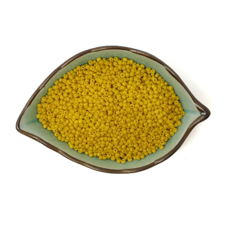 30g Yellow Glass Seed Beads, Czech Rocailles Yellow Seed Beads, 2mm 3mm ...