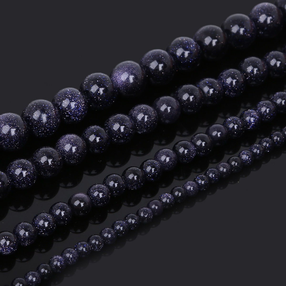 Blue Sandstone Beads 4mm 6mm 8mm 10mm, Full 15.5" Strand, Natural Round ...