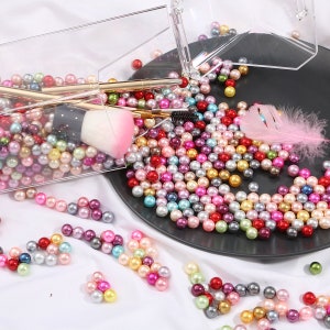 Choose Color 3-10mm Faux Pearls - Round Smooth Colorful Imitation ...
