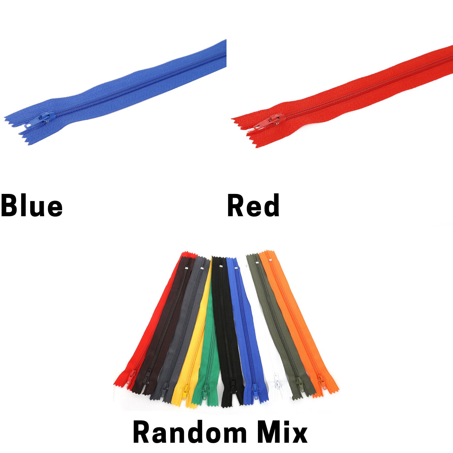 10 COLORS YKK Standard All Purpose Zippers 20cm 10pcs/bag - Etsy