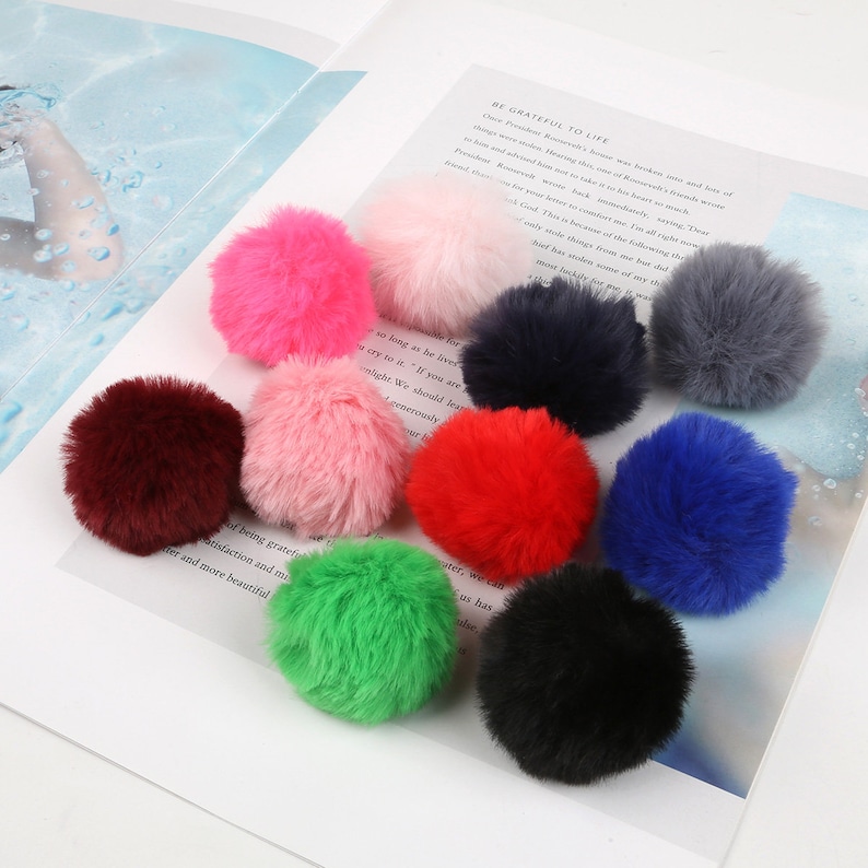 40MM Pom Pom Charms in 10 Colors 4 Pieces Fluffy Pom Pom - Etsy