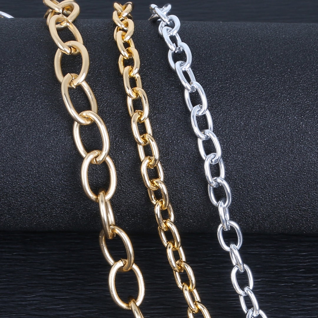 3 Meters Round Gold or Silver Link Chain - Gold Round Chain - Silver ...