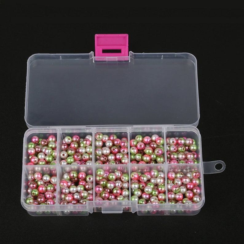 Pink White Green ABS Pearls Resin Gradient Pearl Blended | Etsy