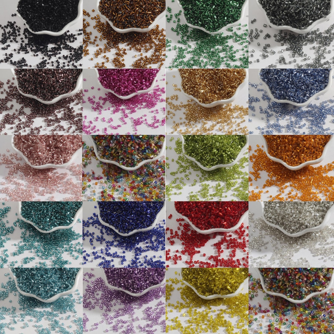 2mm Short Bugle Beads Silver Lined - Bugle Seed Beads - Glass Bugles ...