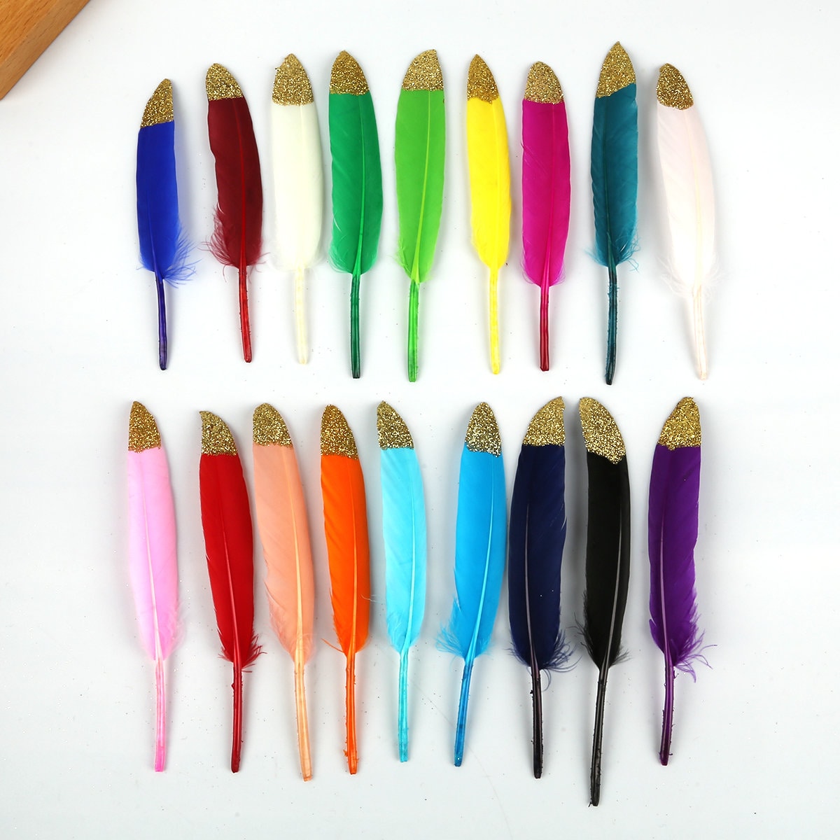 18 Colors of Gold Dipped Colorful Goose Feathers Gold Dip | Etsy