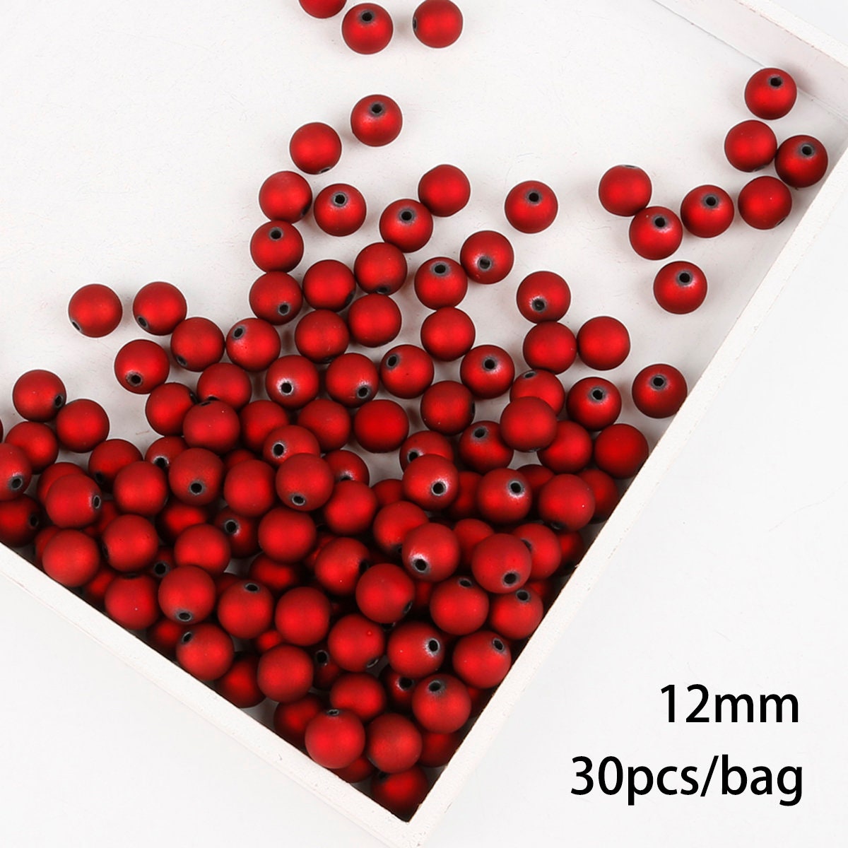 Matte Red Acrylic Beads Round 6mm 8mm 10mm 12mm 14mm 16mm | Etsy