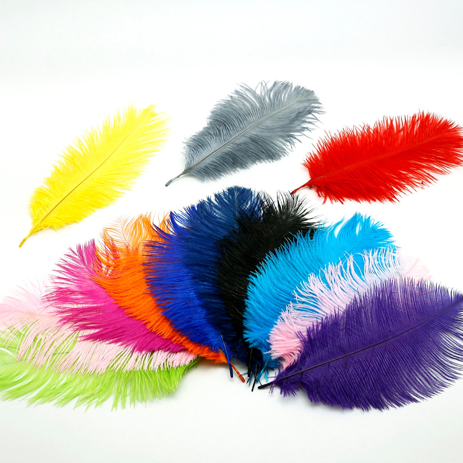 14 Colors of Ostrich Feathers - Rainbow Feathers - 15-20cm or 20-25cm ...