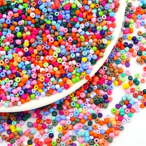 60 Color Choices 3mm Opaque Seed Beads 8/0 - 1000 Pieces - 1mm Hole ...