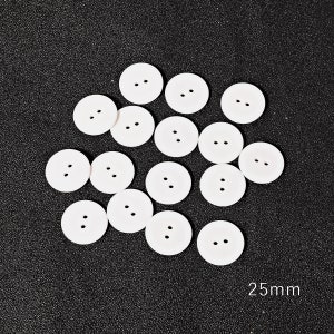 8 SIZES White Two Hole Buttons, Round Plastic Buttons, White Sewing ...