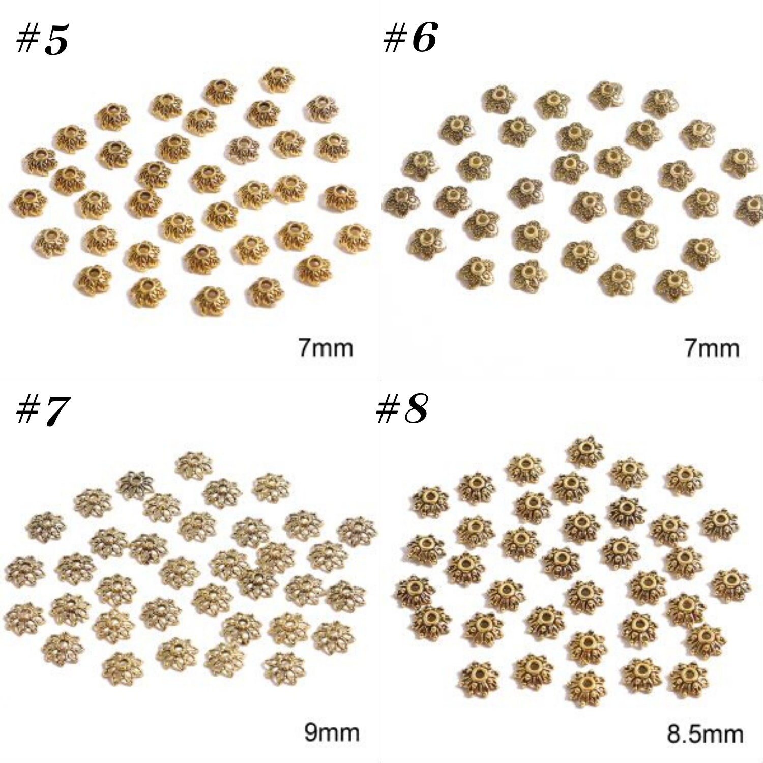 Bulk Assorted Gold Bead Caps Gold Bead Caps Gold End Caps - Etsy