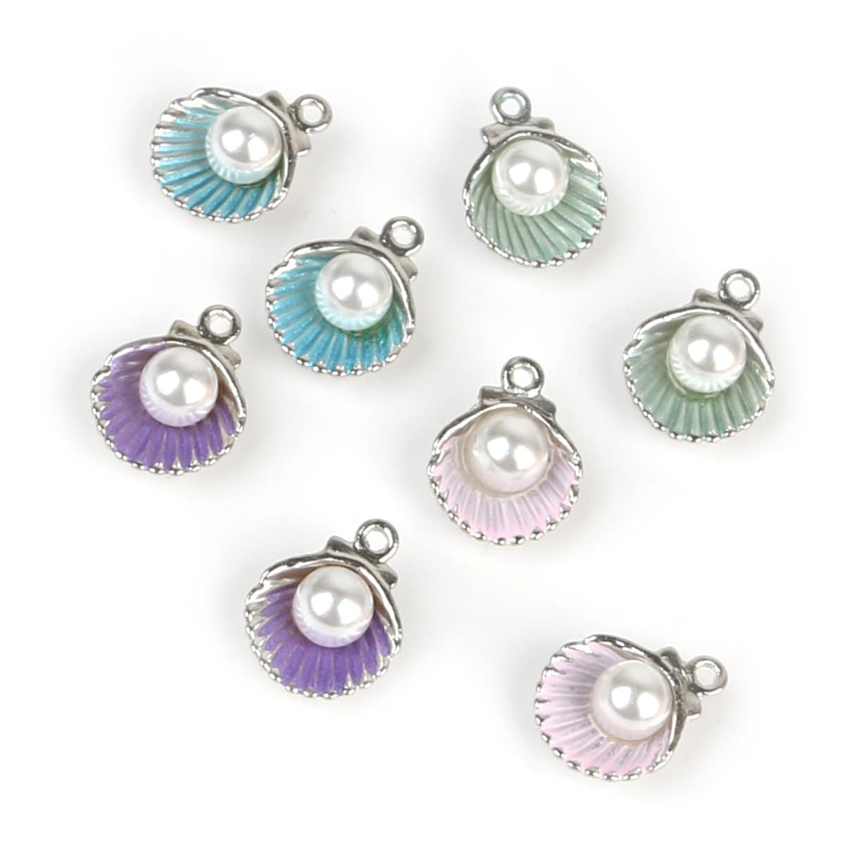 10pcs Shell Pearl Charms, Shell Charms, Shell Pearl Earring, Green ...
