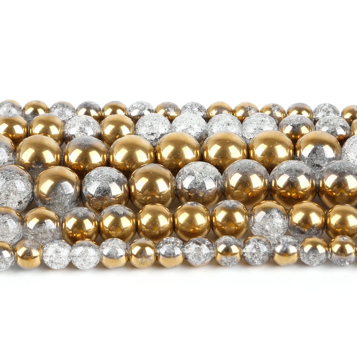 Half Gold Crackle Cracked Quartz Smooth Round Beads 6mm 8mm - Etsy