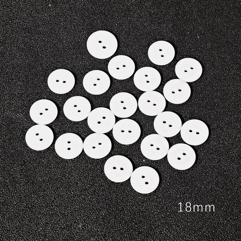 8 SIZES White Two Hole Buttons Round Plastic Buttons White - Etsy Australia