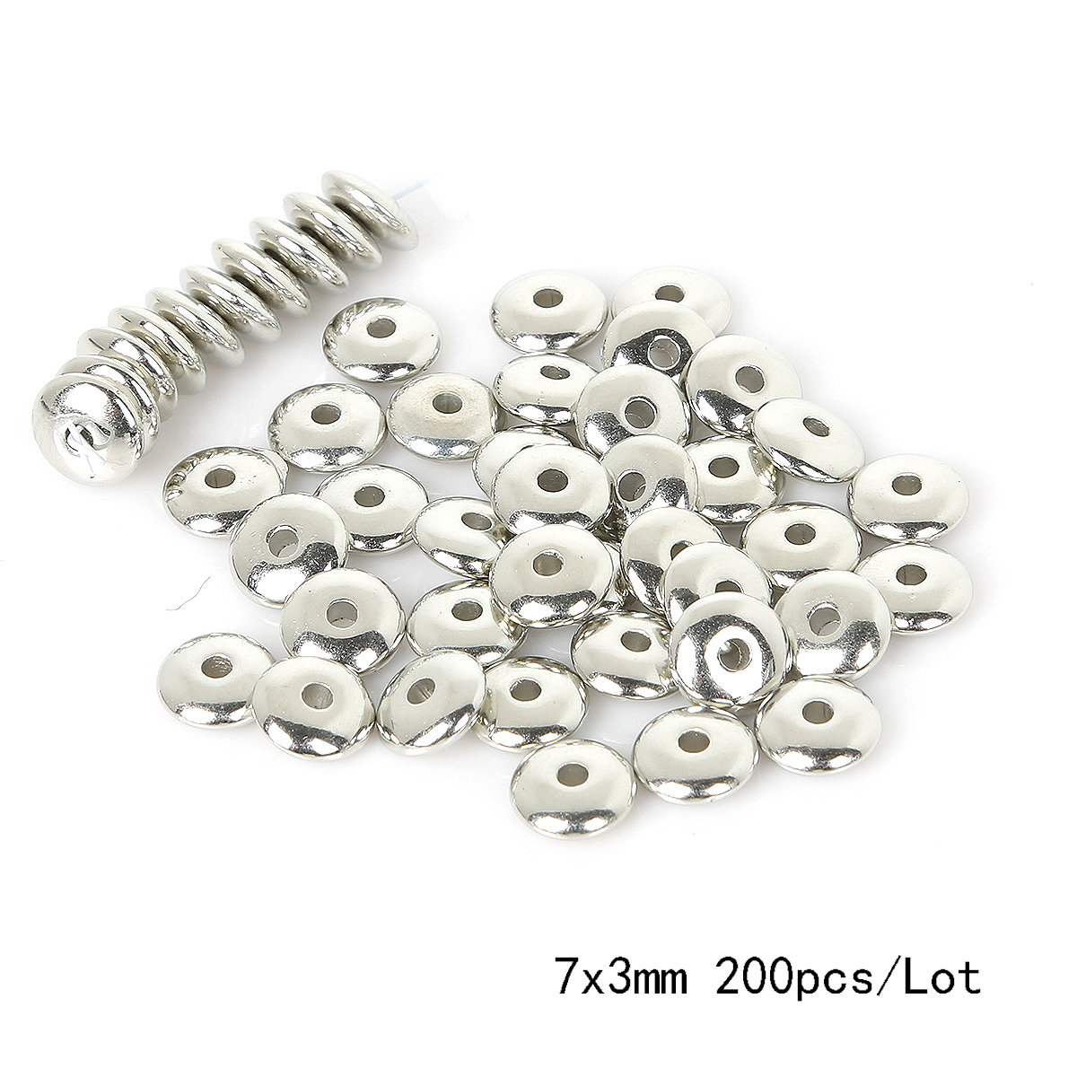 Silver Disc Spacer Beads - Silver Round Discs - Rondelle Spacer Donut ...