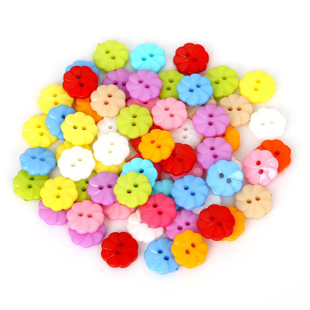 50pcs Mixed Plum Flower Buttons 13mm / Rainbow Plum Flower 2 - Etsy