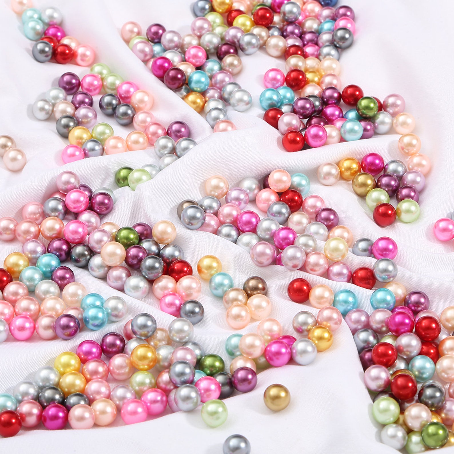 Choose Color 3-10mm Faux Pearls - Round Smooth Colorful Imitation ...